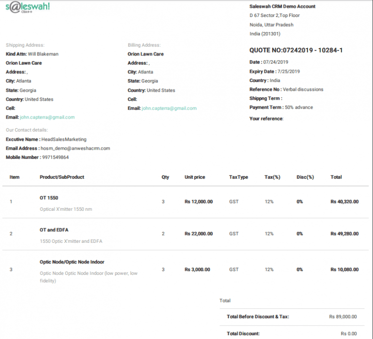 Multiple currency quotes in CRM - Saleswah CRM
